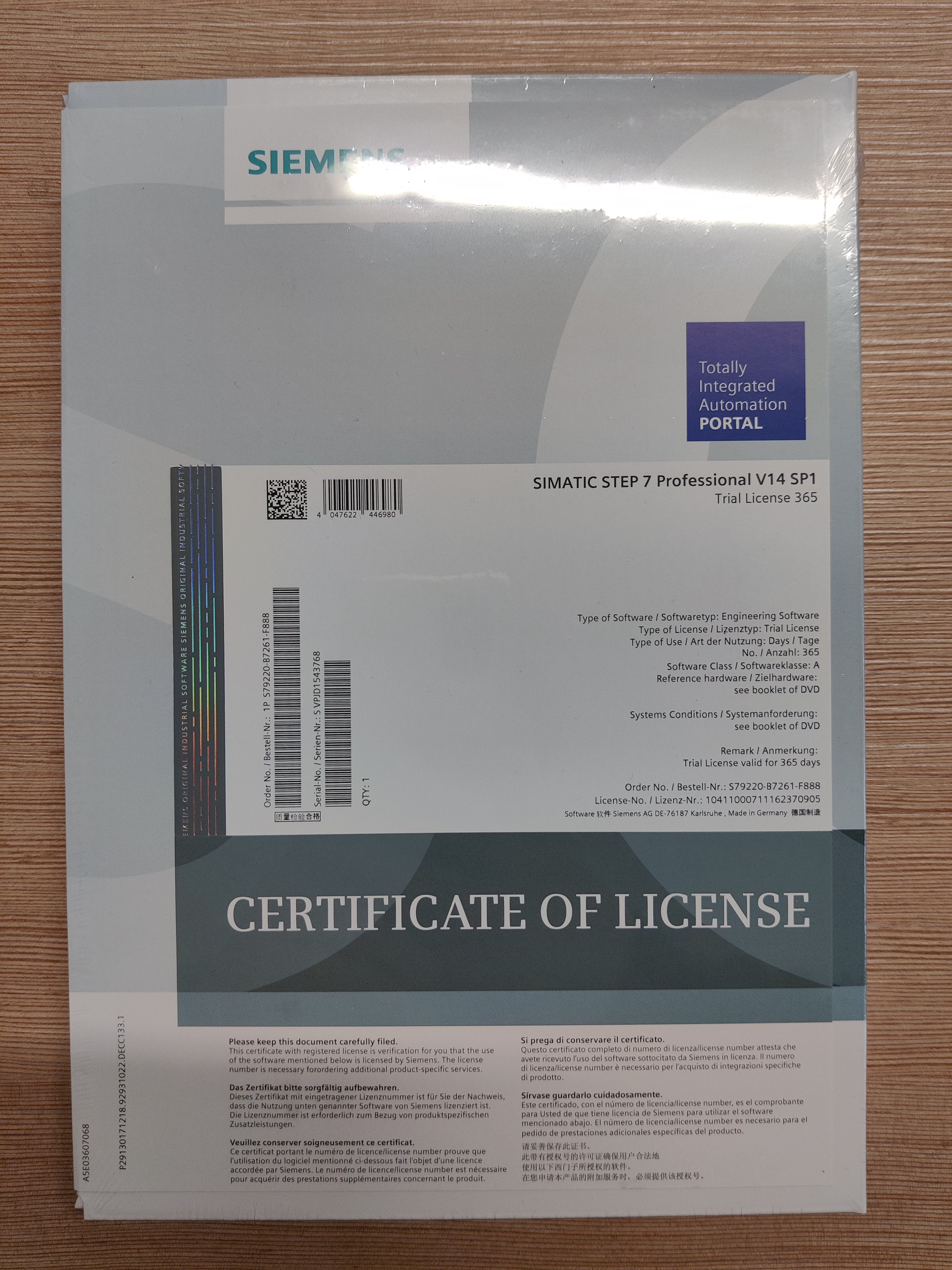 Siemens SIMATIC Step 7 Professional V14 SP1 Nr. S79220-B7261-F888 – FIT ...
